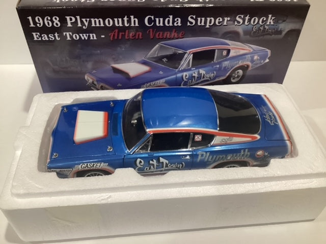 ACME 1/18 1968 Plymouth Cuda Super Stock East Town- Arlen Vanke – Sink ...