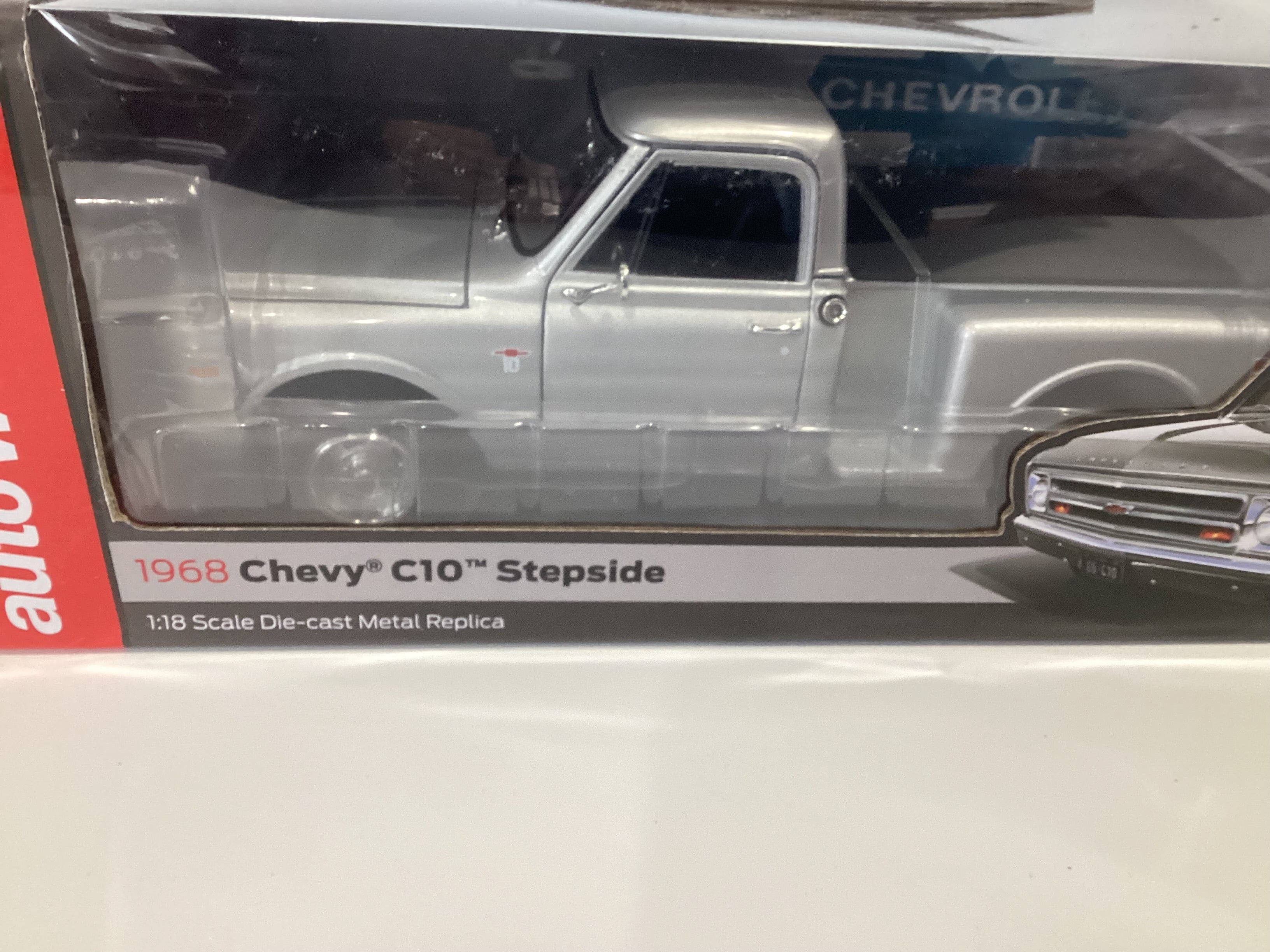 1/18 Auto World 1968 Silver Chevy C10 Stepside – Sink's Garage