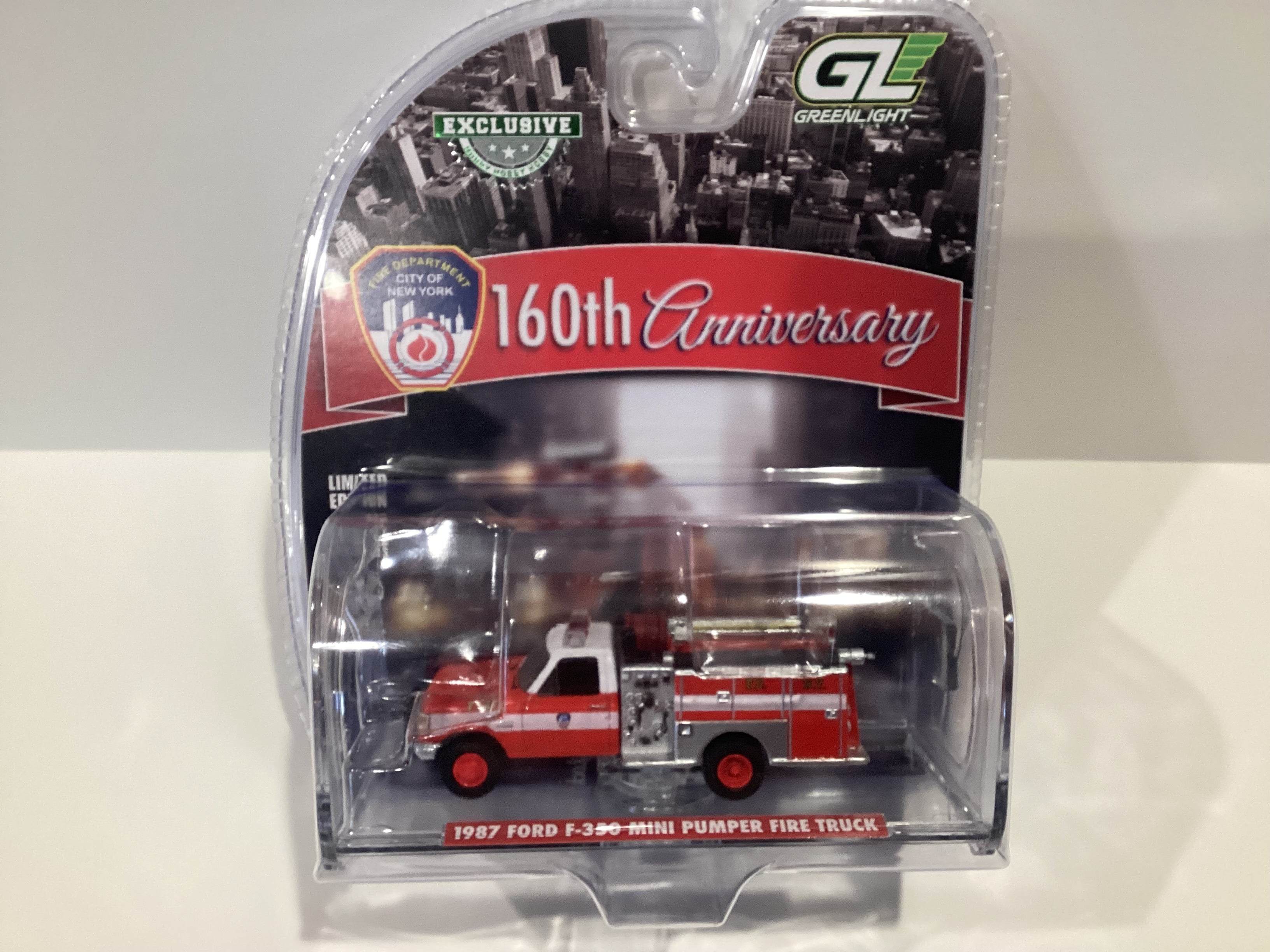 1/64 Greenlight 160th Anniversary 1987 Ford F-350 Mini Pumper Fire Tru ...